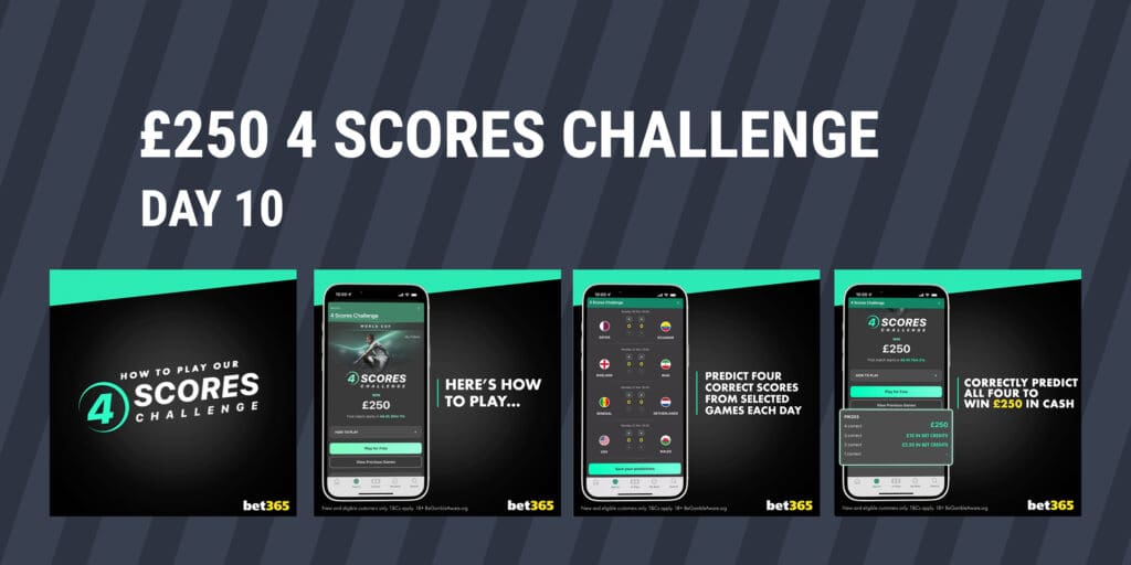 Bet365 4 Scores Challenge Day 10 | GetYourTipsOut